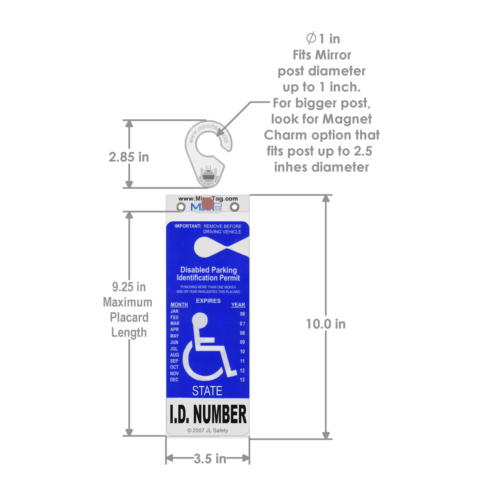 MirorTag Gold™- Sturdy Handicapped Parking Placard Holder & Protector ...