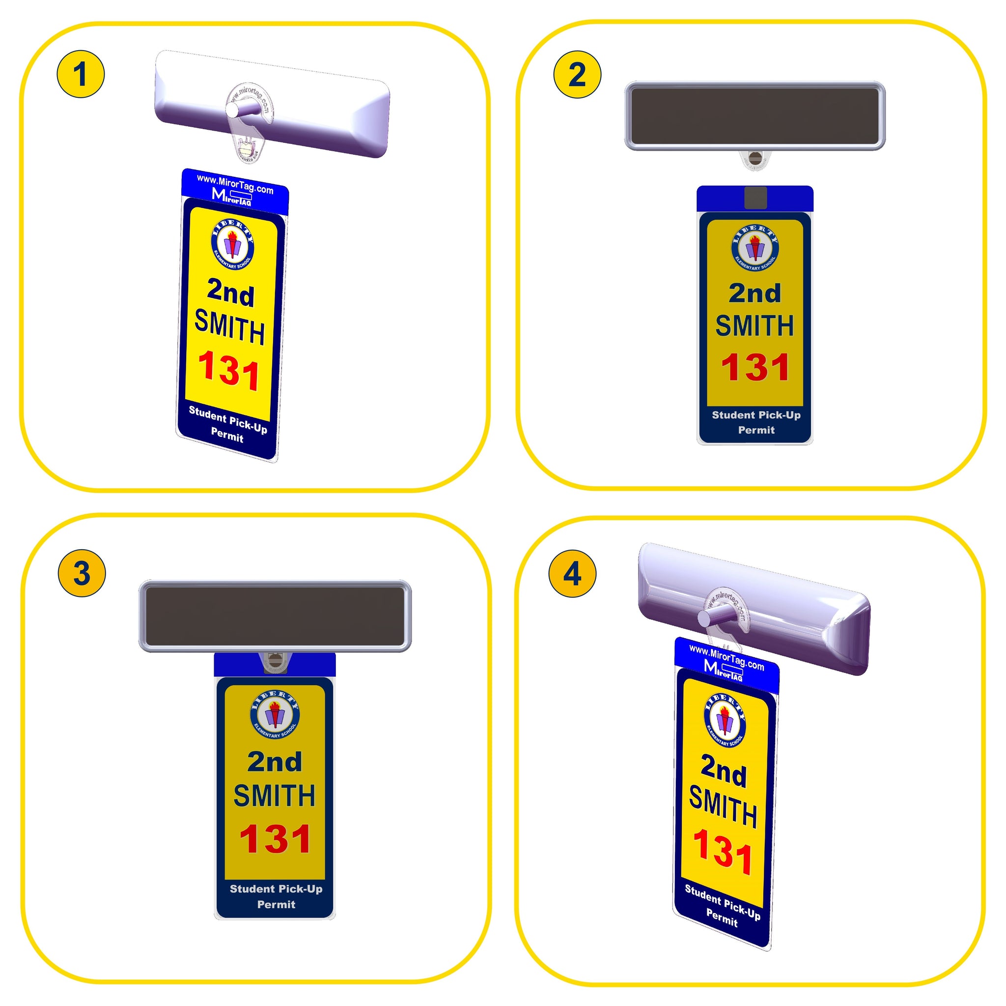 MirorTag Silver™- Student Pick Up Permit Holder & Protector. Magnetica ...