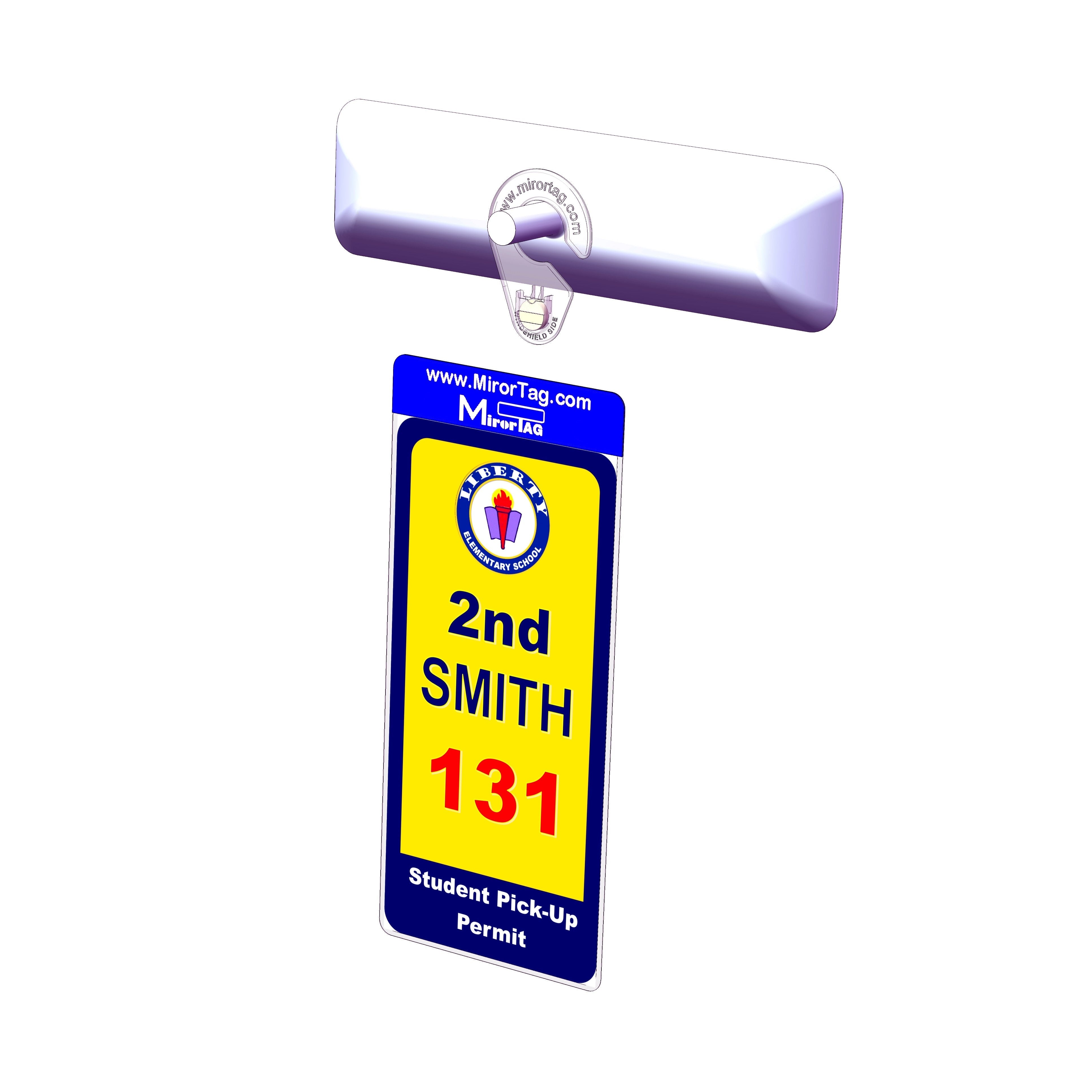 MirorTag Silver™- Student Pick Up Permit Holder & Protector. Magnetica ...